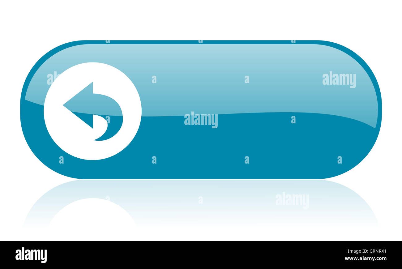 back blue web glossy icon Stock Photo - Alamy