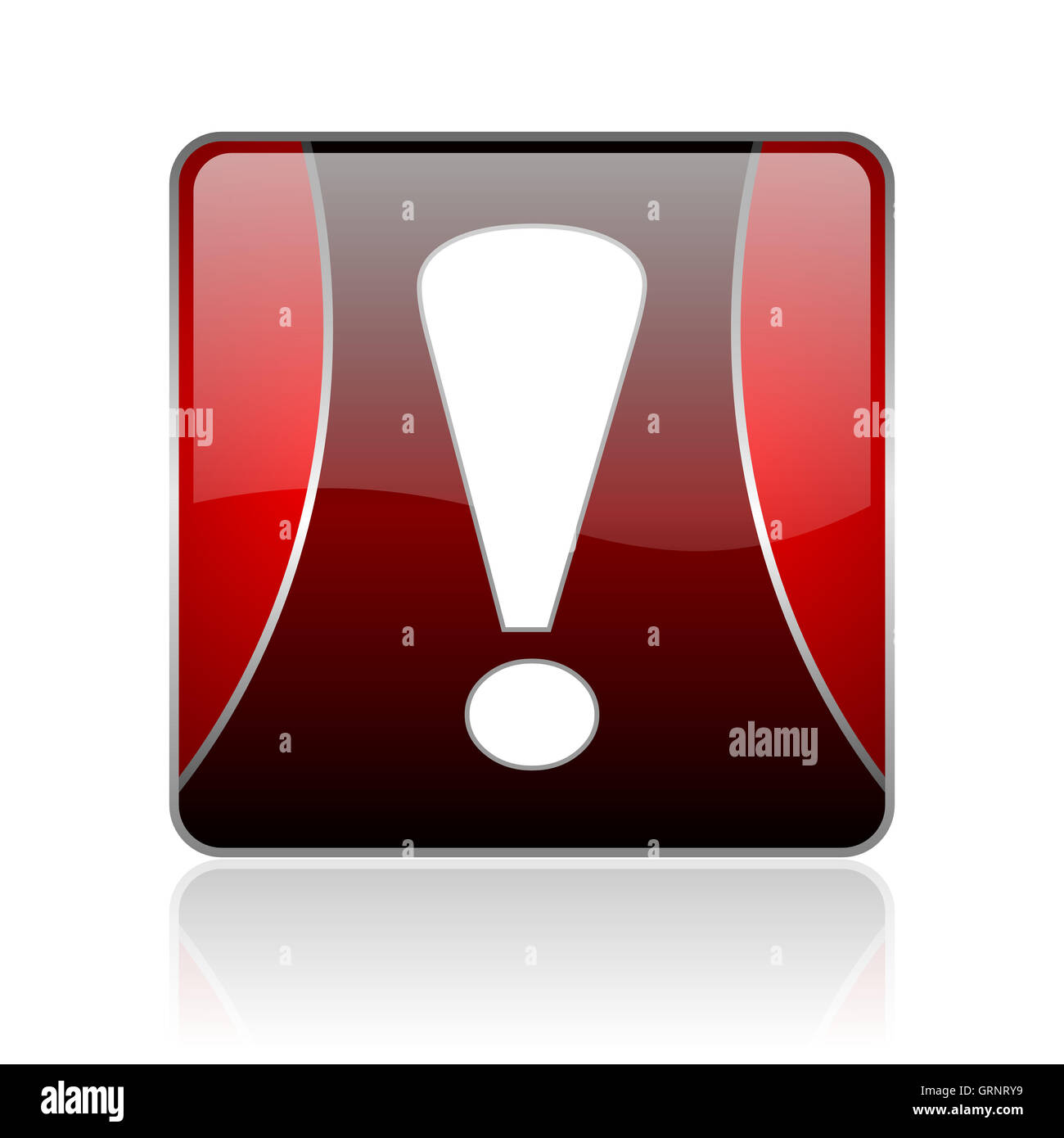exclamation sign red square web glossy icon Stock Photo - Alamy