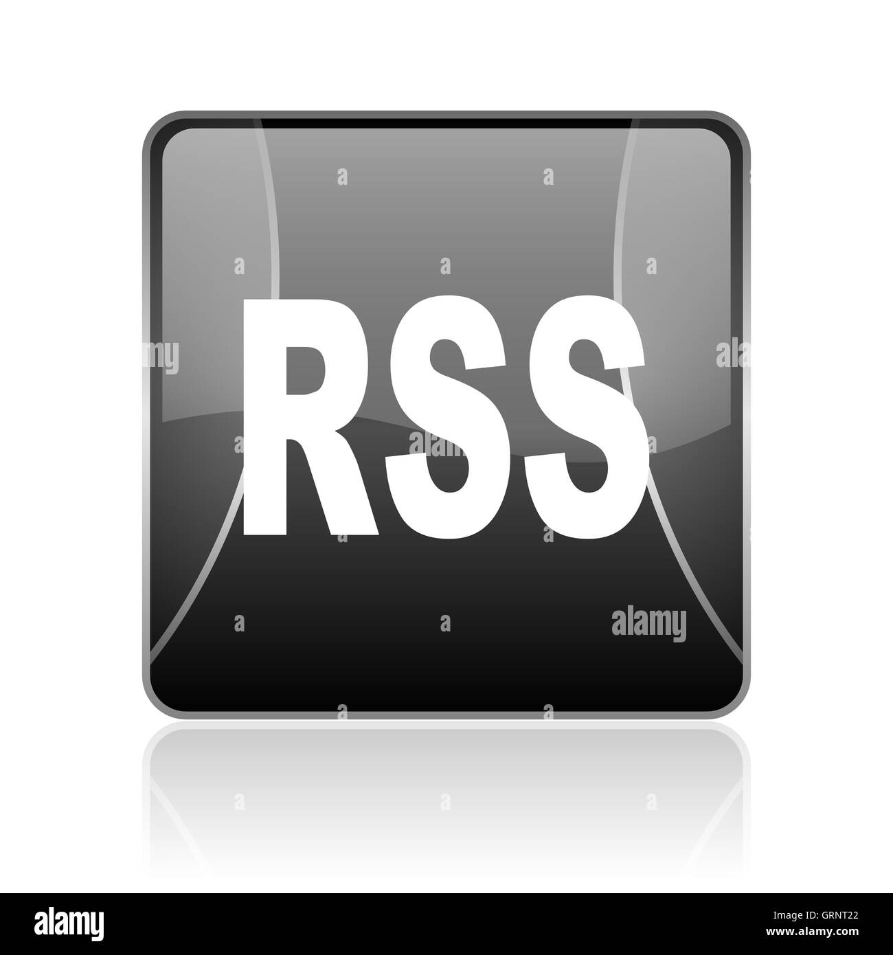 rss black square web glossy icon Stock Photo - Alamy