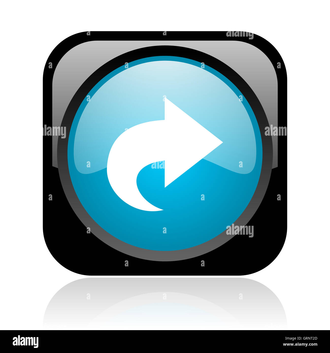 next black and blue square web glossy icon Stock Photo - Alamy