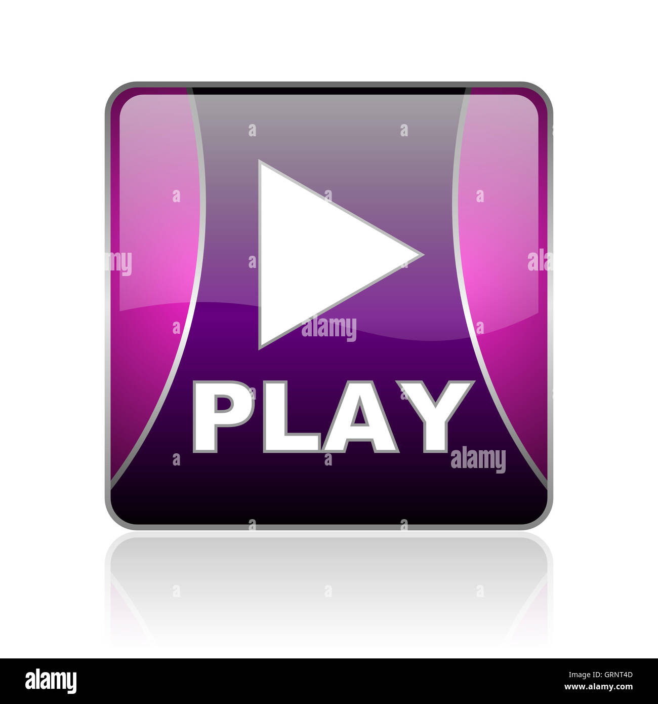 play violet square web glossy icon Stock Photo - Alamy
