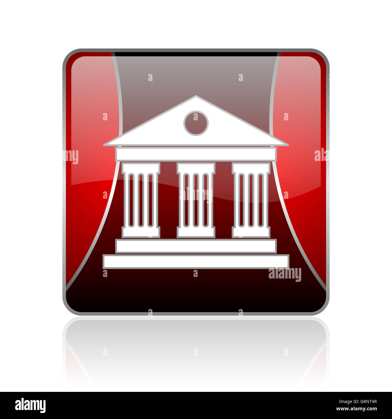 museum red square web glossy icon Stock Photo - Alamy