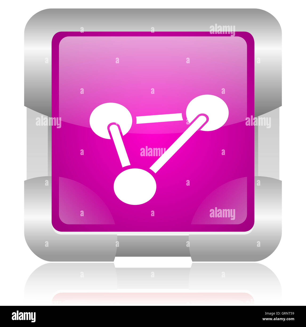 chemistry pink square web glossy icon Stock Photo - Alamy