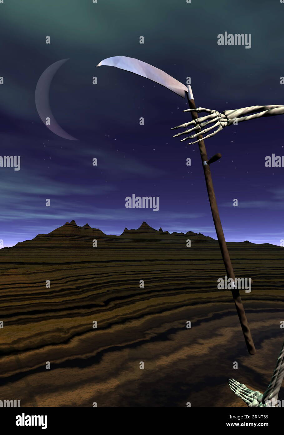 Coming death - 3D render Stock Photo - Alamy