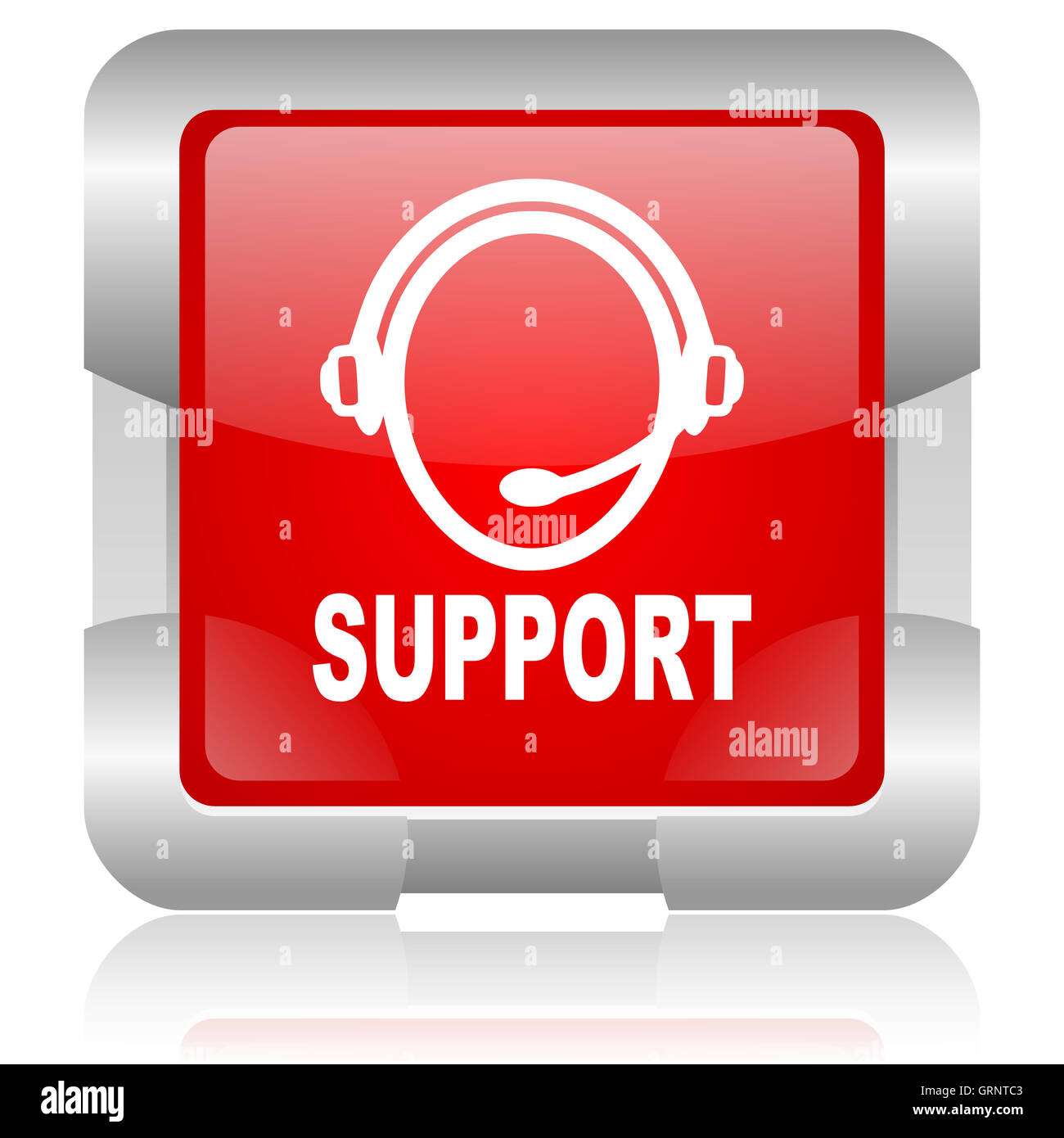 support red square web glossy icon Stock Photo - Alamy
