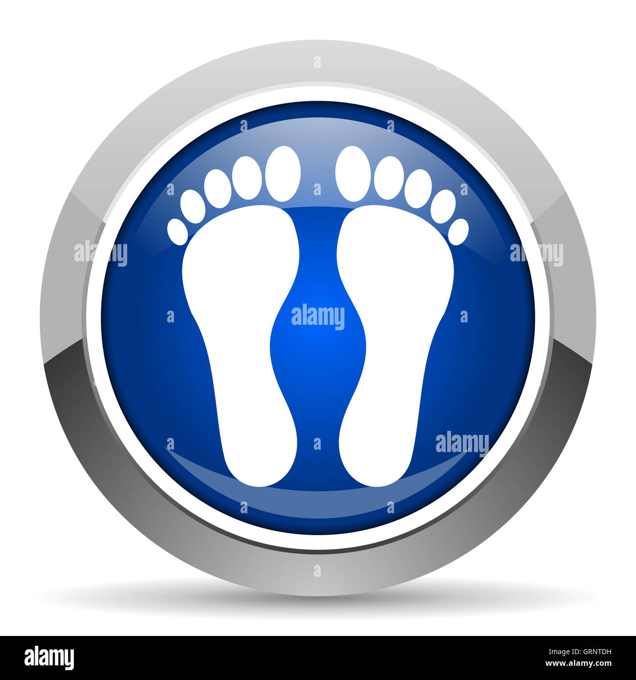 Foot print icon blue internet hi-res stock photography and images - Alamy
