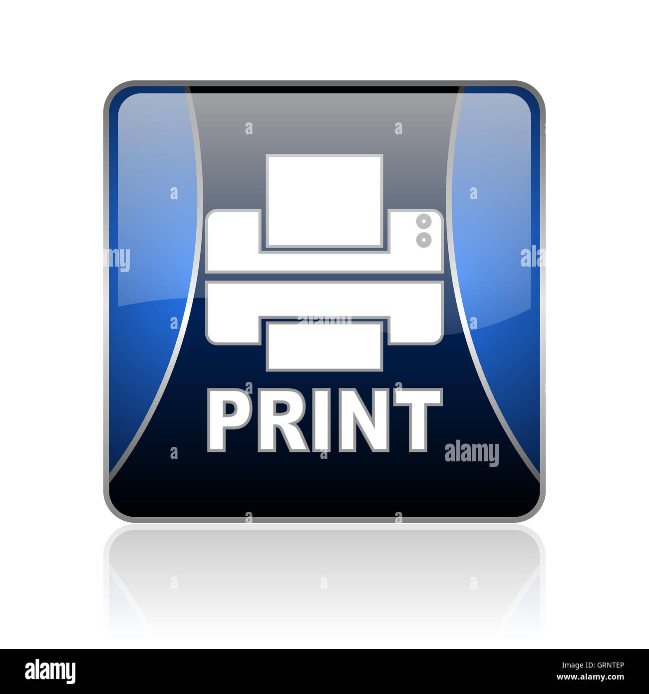 print blue square web glossy icon Stock Photo - Alamy