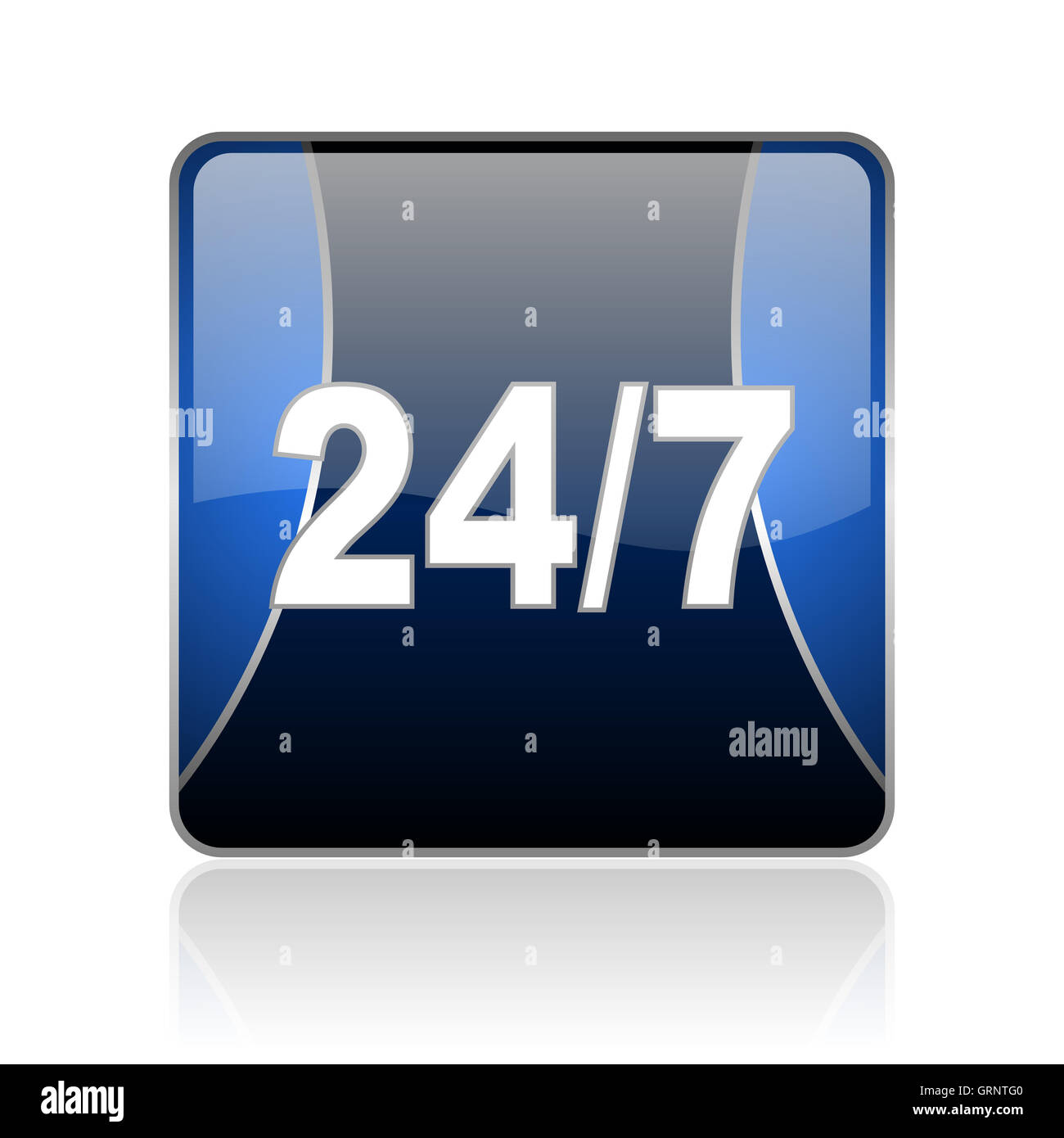 24/7 blue square web glossy icon Stock Photo - Alamy