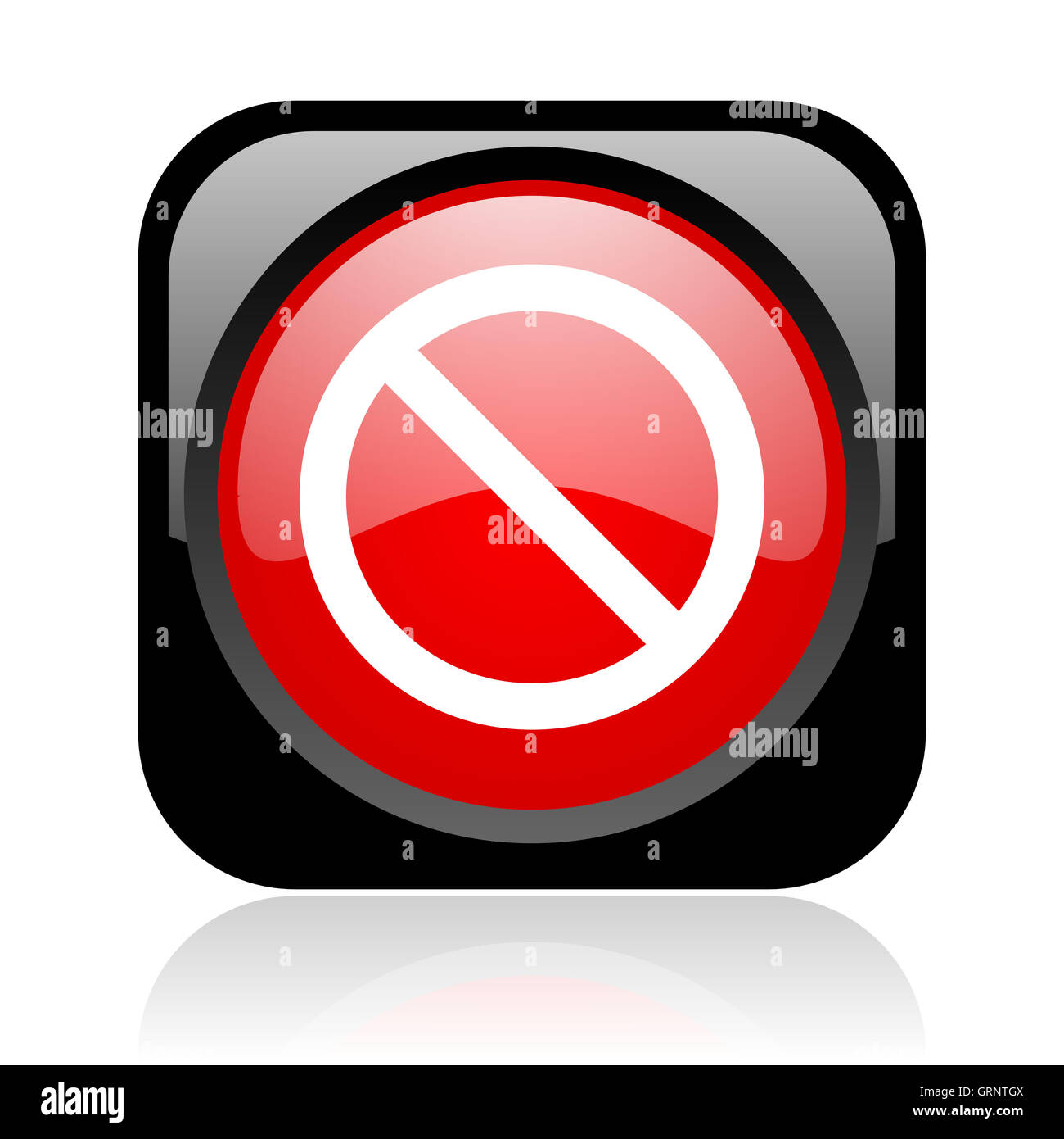 access denied black and red square web glossy icon Stock Photo - Alamy
