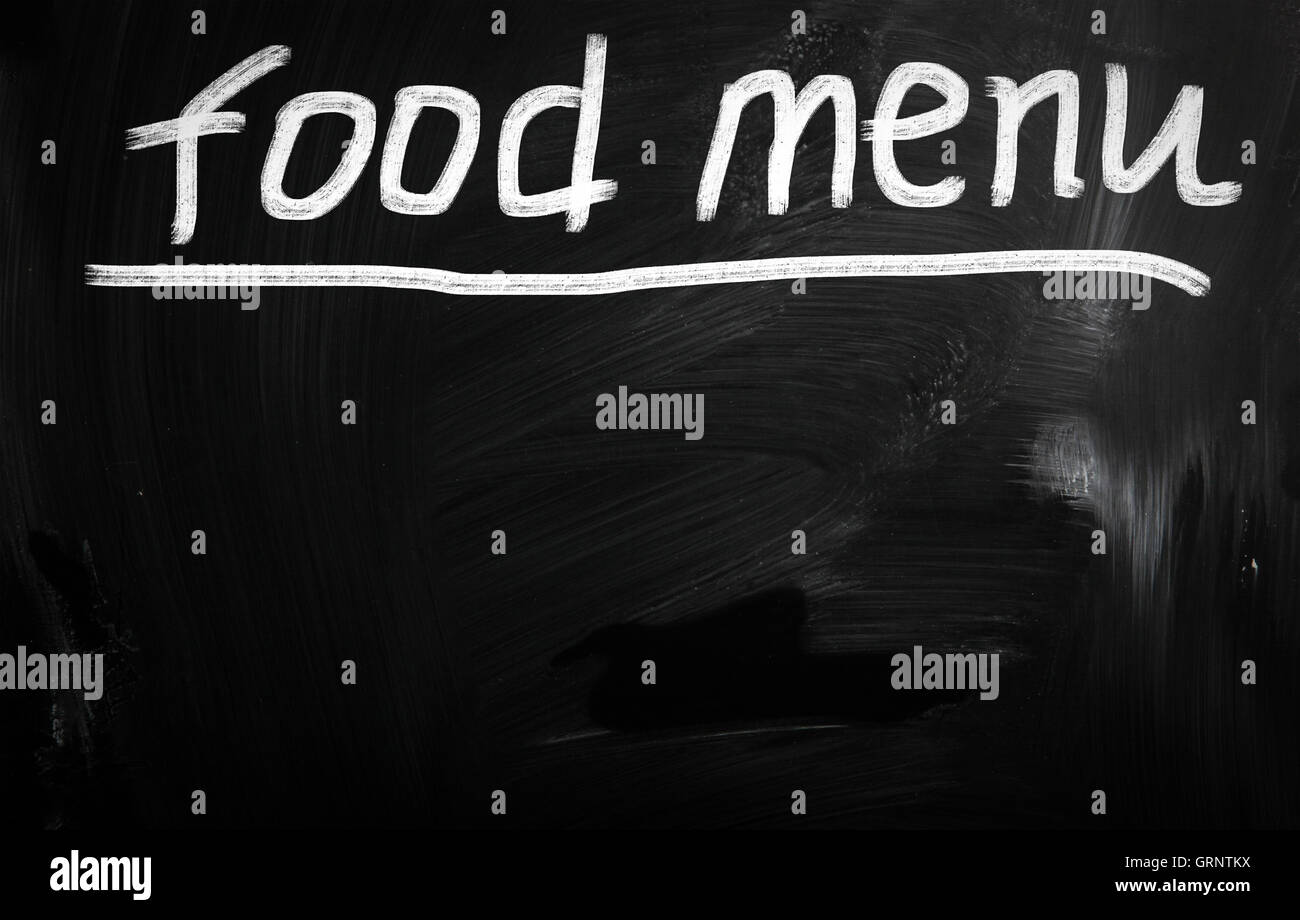 Handwritten menu on blackboard hi-res stock photography and images - Alamy