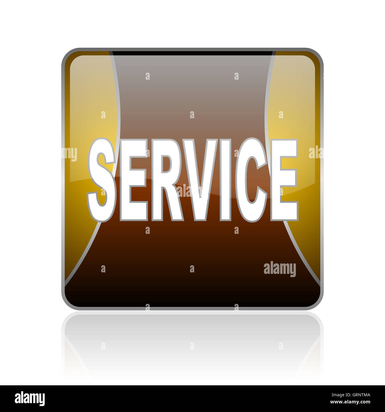 service golden square web glossy icon Stock Photo - Alamy