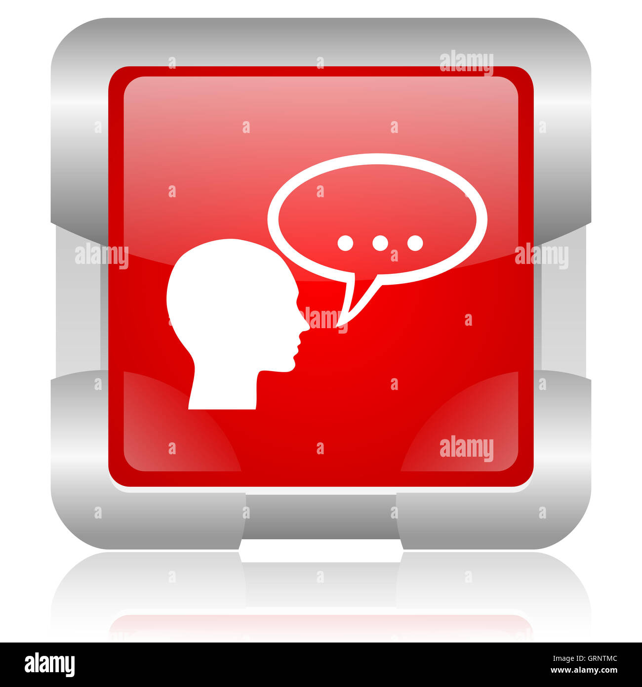 forum red square web glossy icon Stock Photo - Alamy