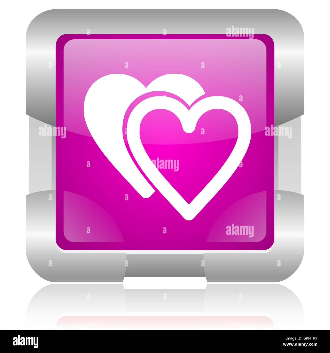 love pink square web glossy icon Stock Photo - Alamy