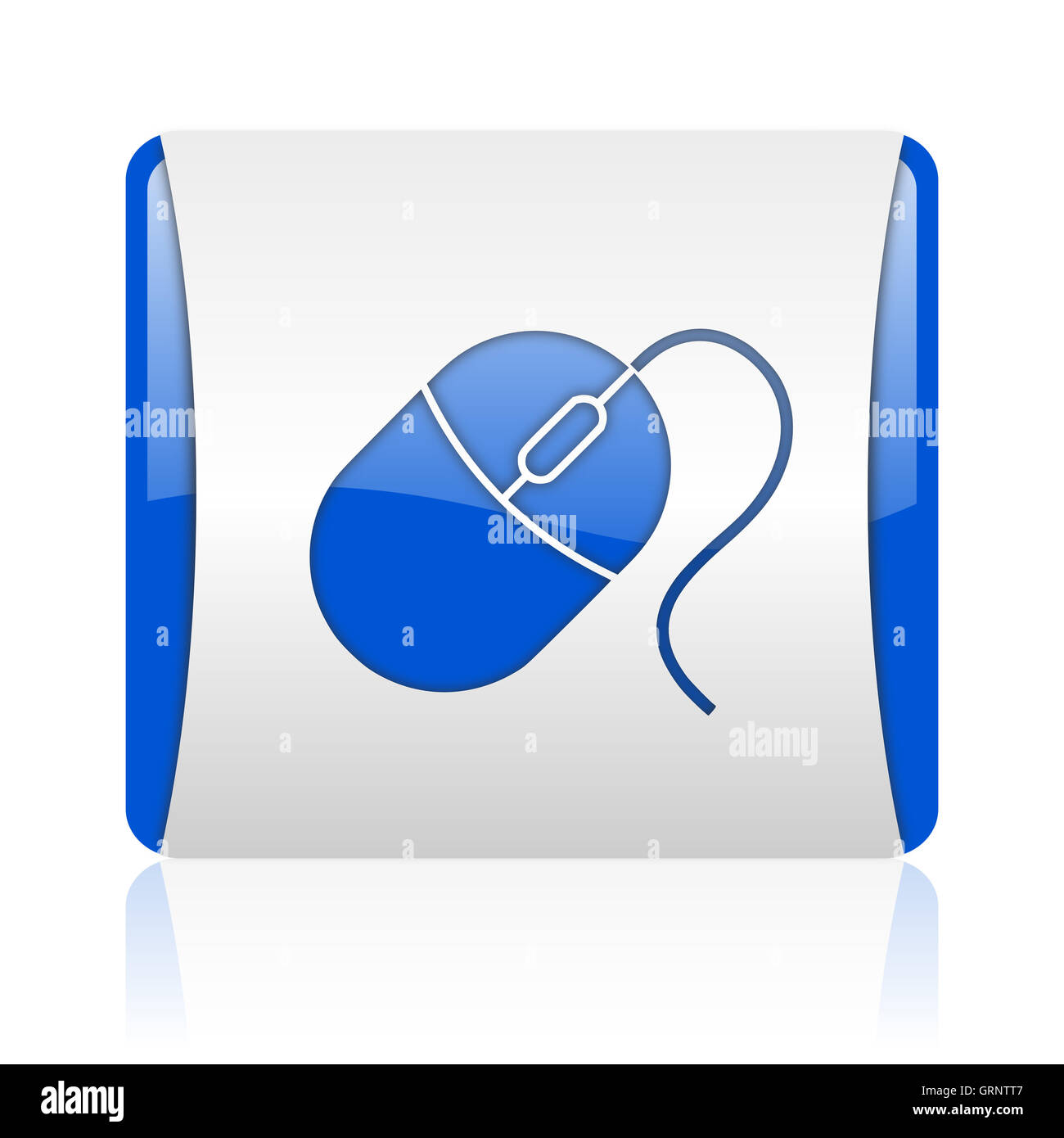 mouse blue square web glossy icon Stock Photo - Alamy