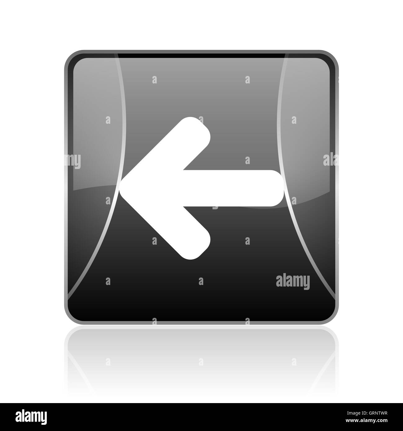 arrow left black square web glossy icon Stock Photo - Alamy