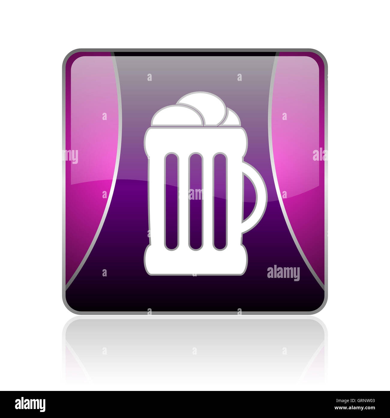 beer violet square web glossy icon Stock Photo - Alamy