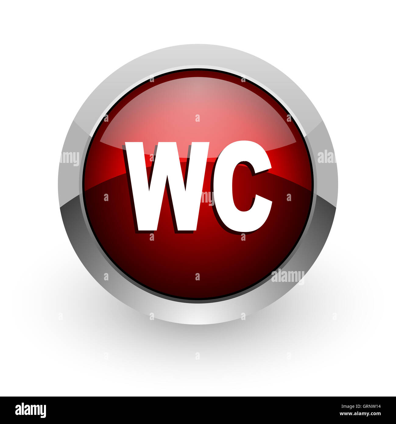 wc red circle web glossy icon Stock Photo - Alamy