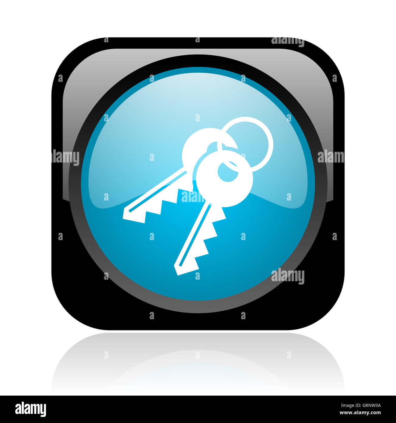 keys black and blue square web glossy icon Stock Photo - Alamy