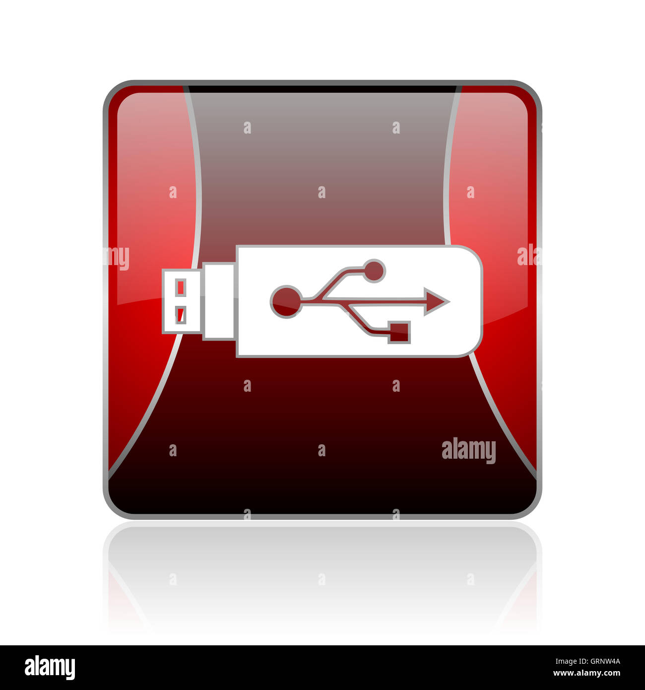 usb red square web glossy icon Stock Photo - Alamy