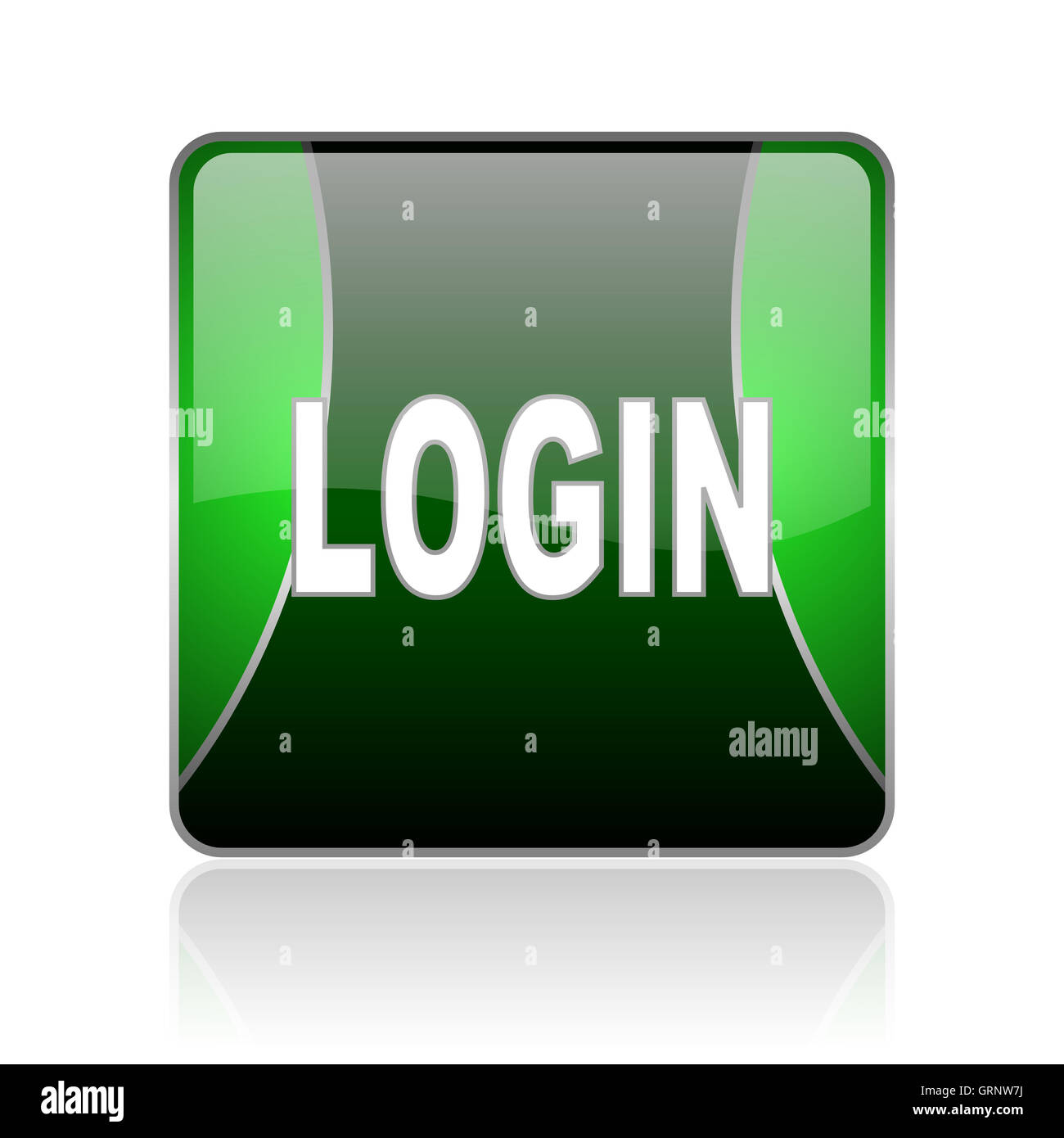 login black and green square web glossy icon Stock Photo - Alamy