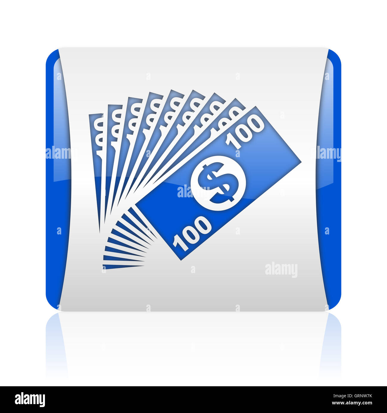 money blue square web glossy icon Stock Photo - Alamy
