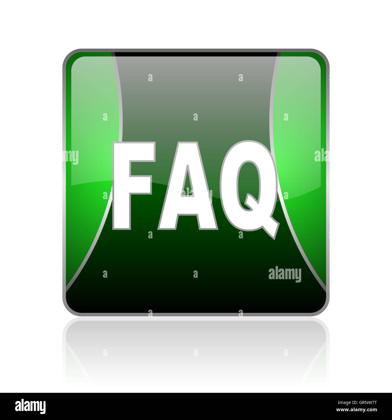 faq black and green square web glossy icon Stock Photo - Alamy