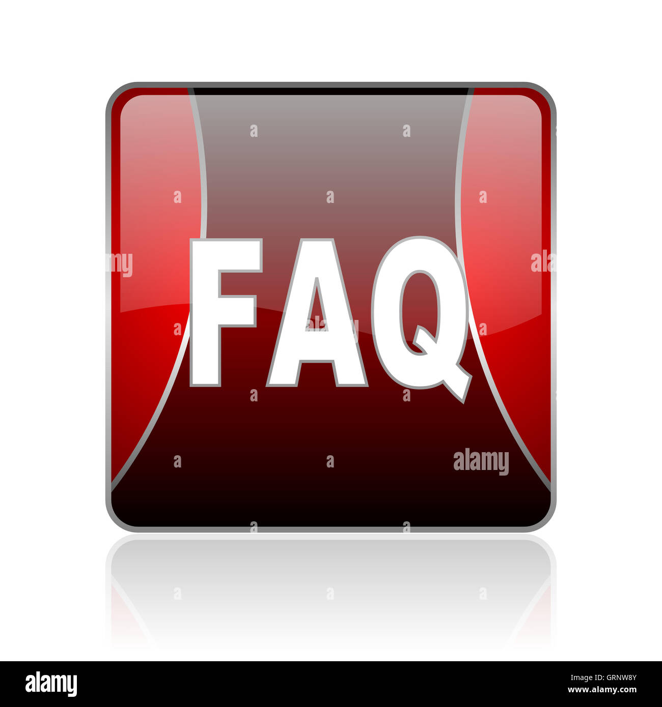 faq red square web glossy icon Stock Photo - Alamy