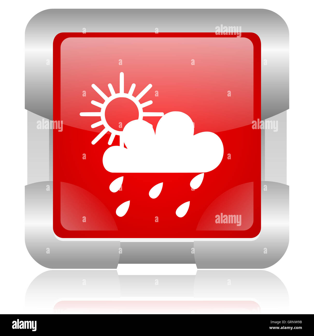 weather forecast red square web glossy icon Stock Photo - Alamy