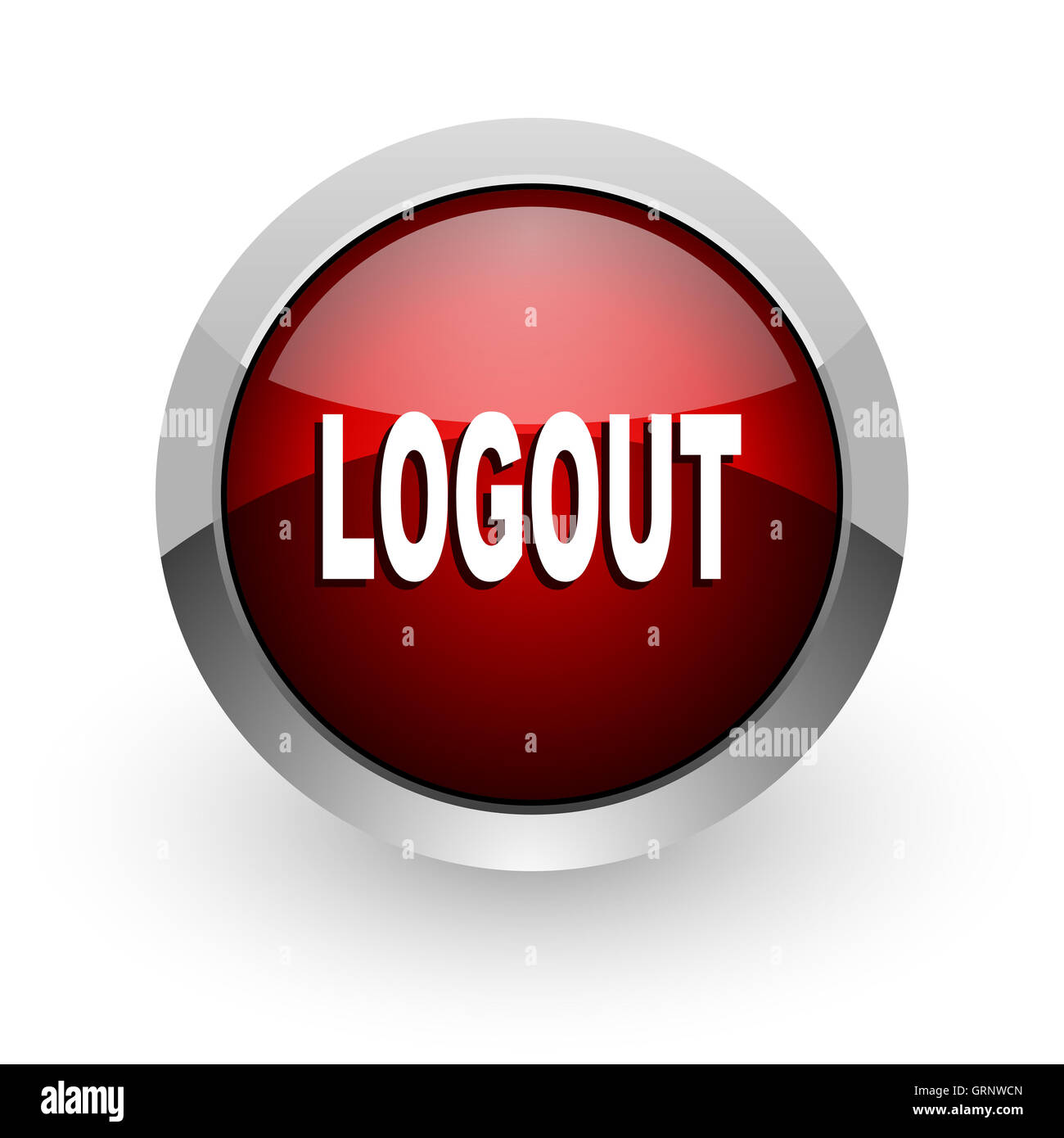 logout red circle web glossy icon Stock Photo - Alamy
