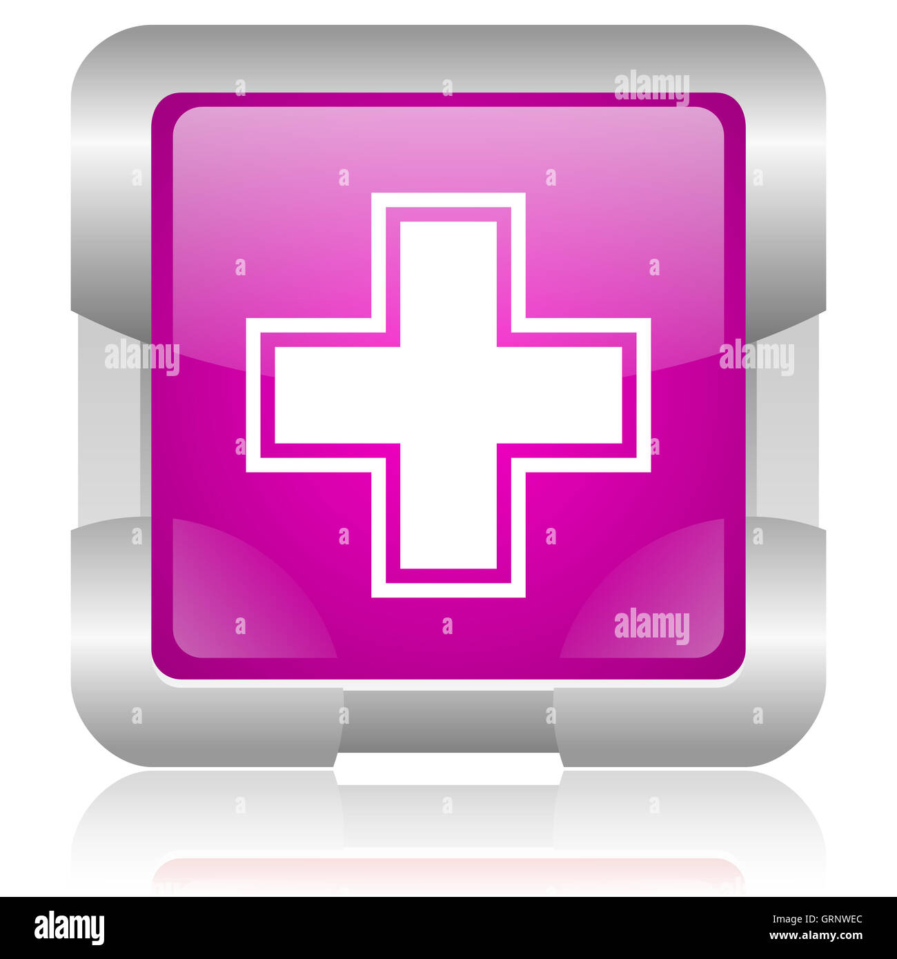 pharmacy pink square web glossy icon Stock Photo - Alamy