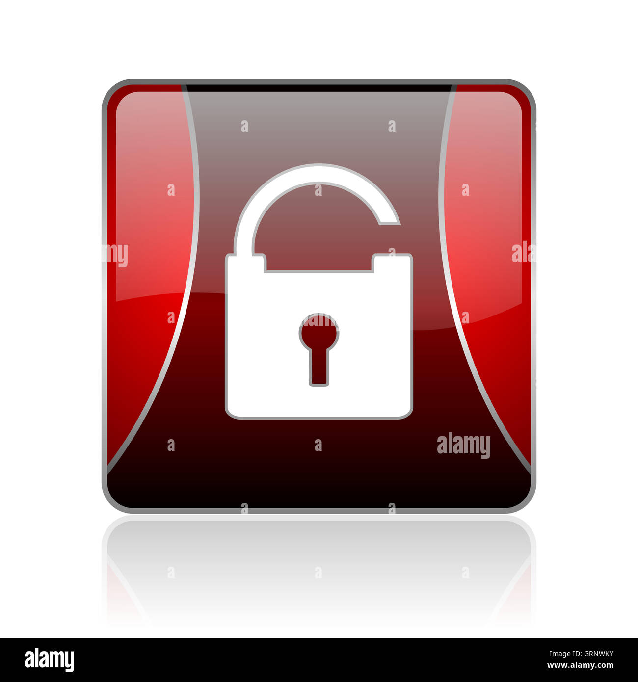 Red locked padlock icon Cut Out Stock Images & Pictures - Alamy