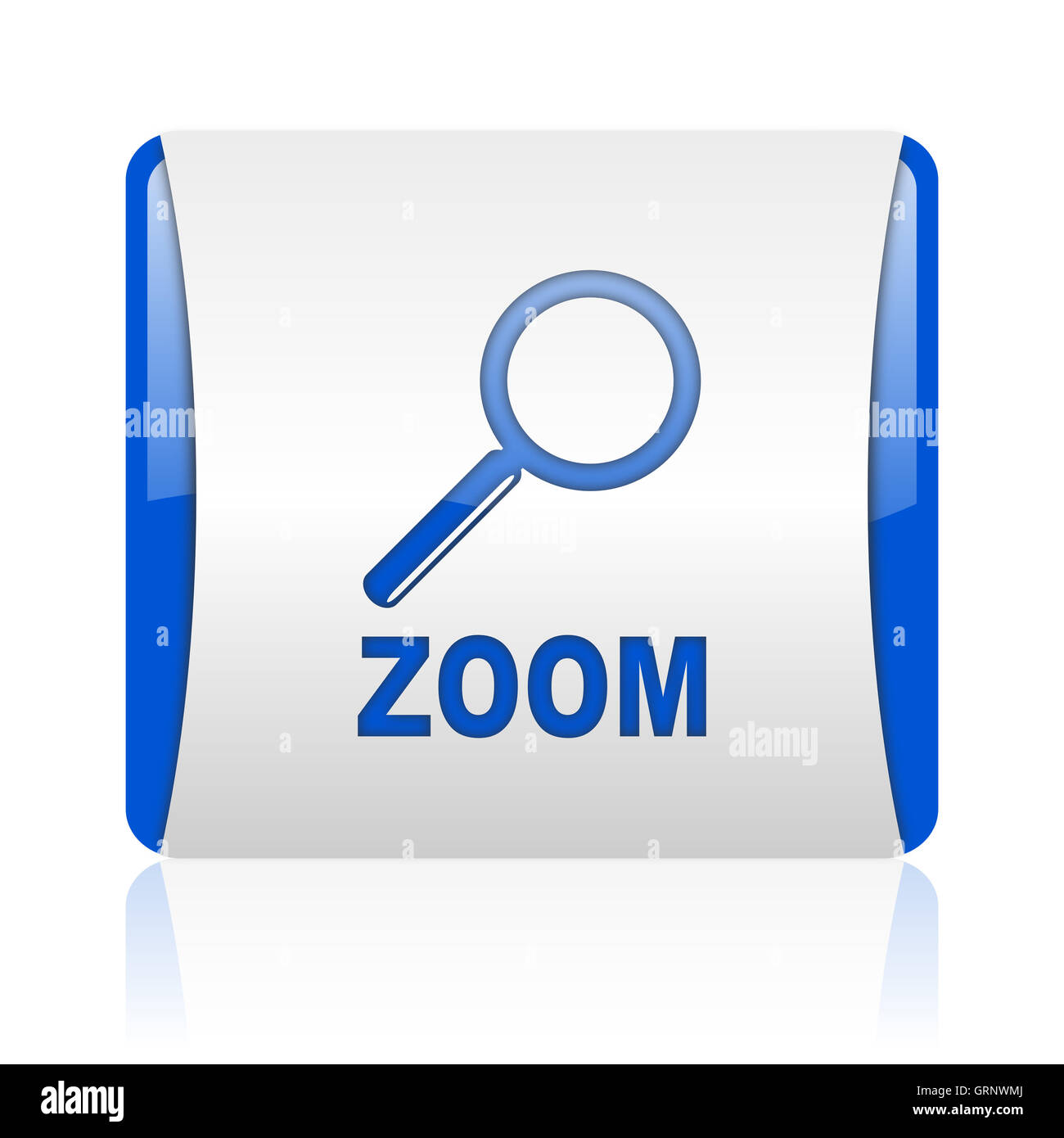 zoom blue square web glossy icon Stock Photo - Alamy