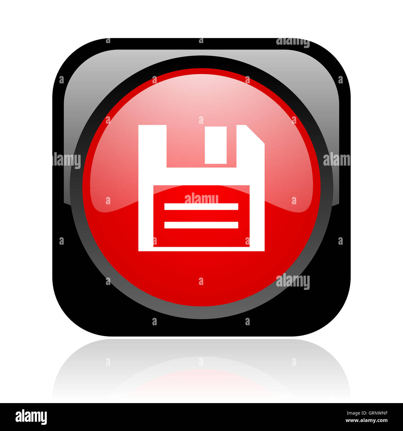 disk black and red square web glossy icon Stock Photo - Alamy