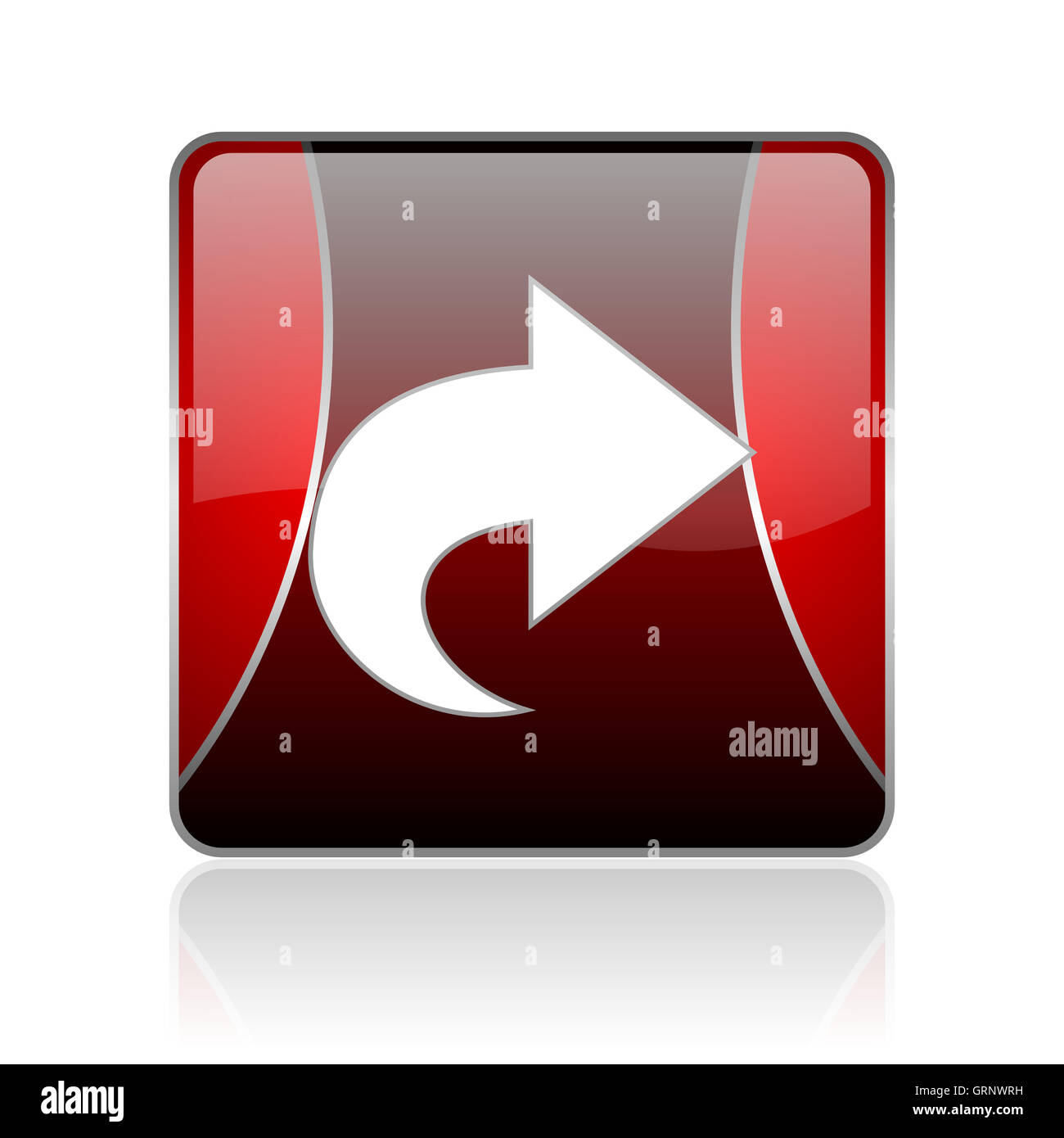 next red square web glossy icon Stock Photo - Alamy