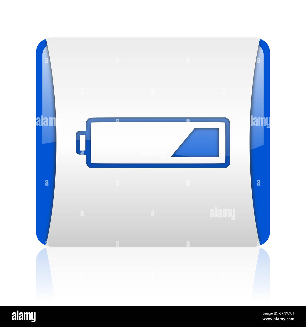 battery blue square web glossy icon Stock Photo - Alamy