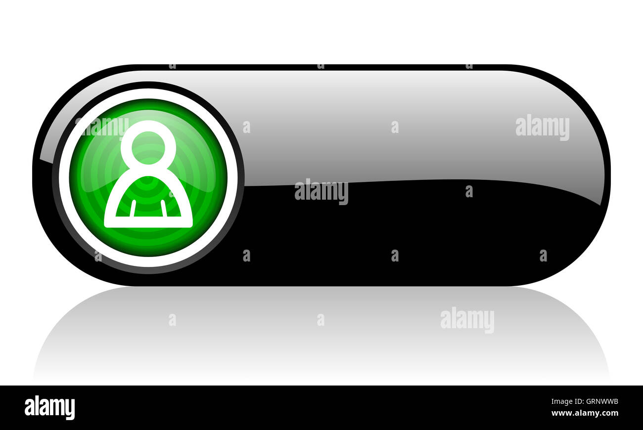 account black and green web icon on white background Stock Photo - Alamy