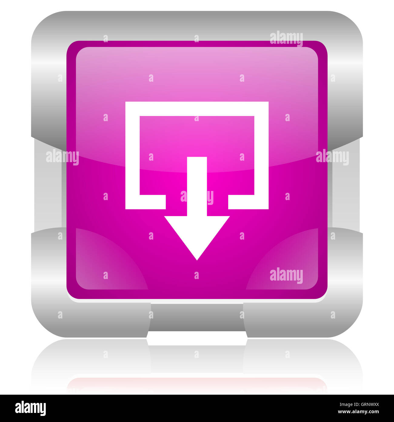 exit pink square web glossy icon Stock Photo - Alamy