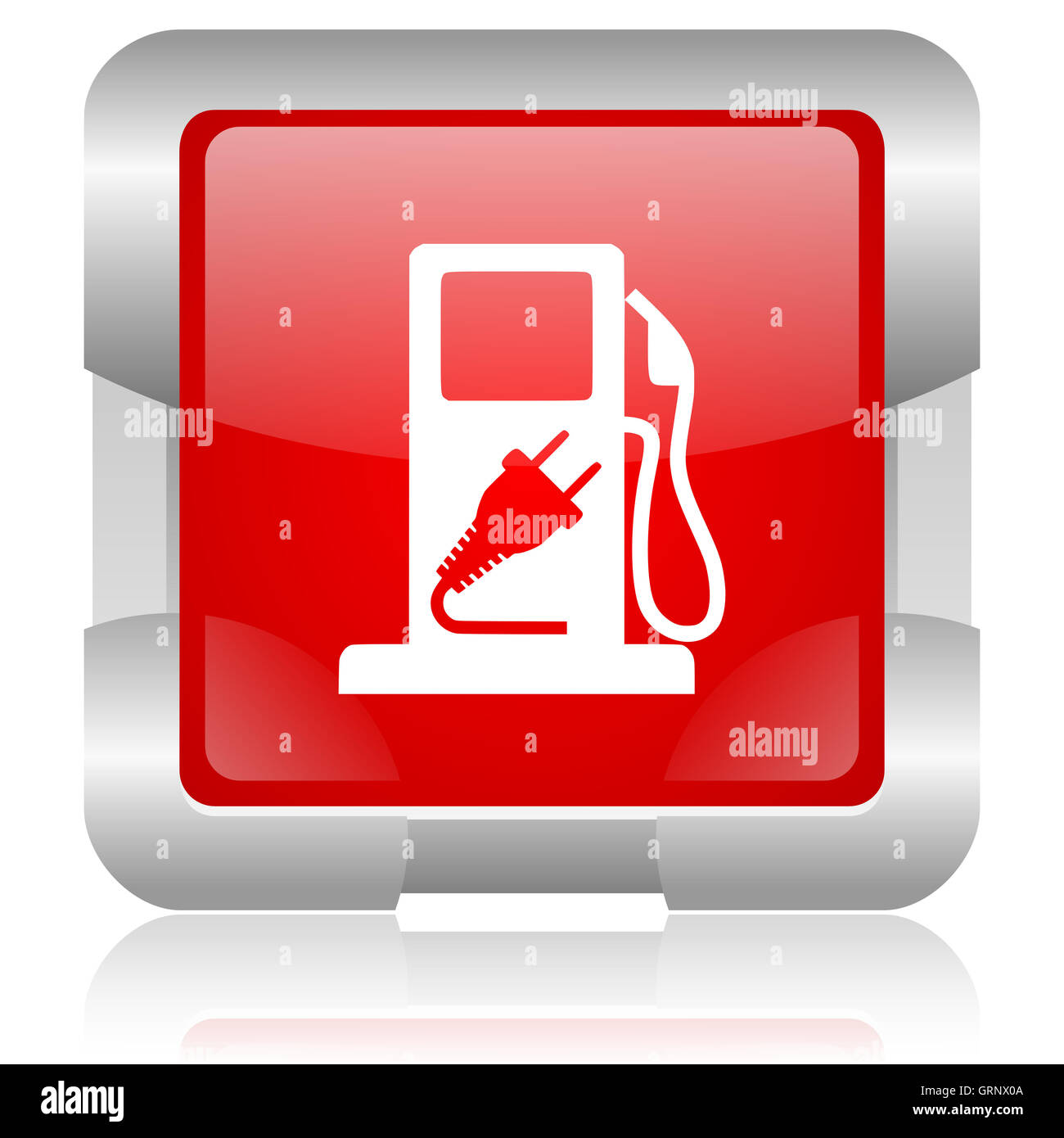 fuel red square web glossy icon Stock Photo - Alamy