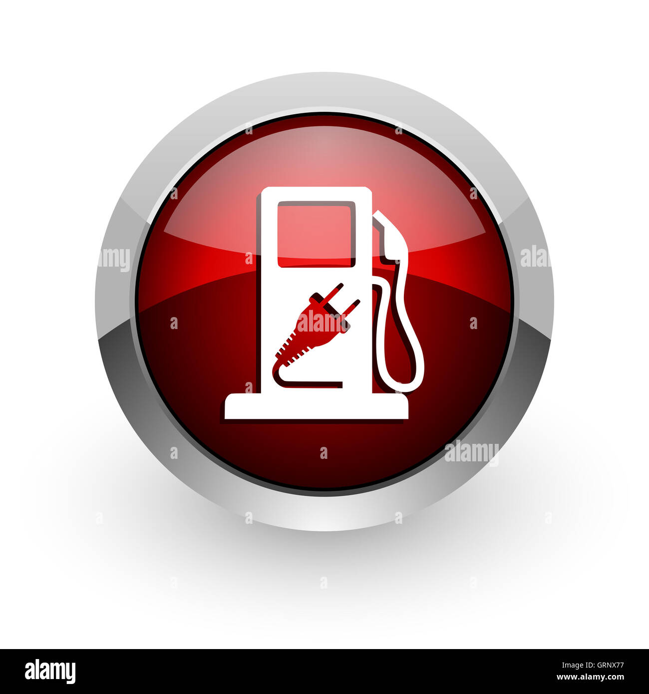 fuel red circle web glossy icon Stock Photo - Alamy