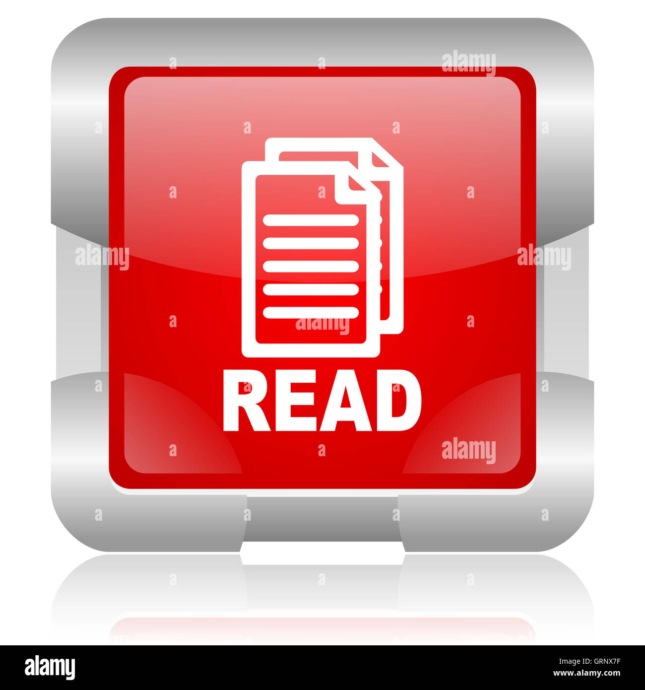 read red square web glossy icon Stock Photo - Alamy