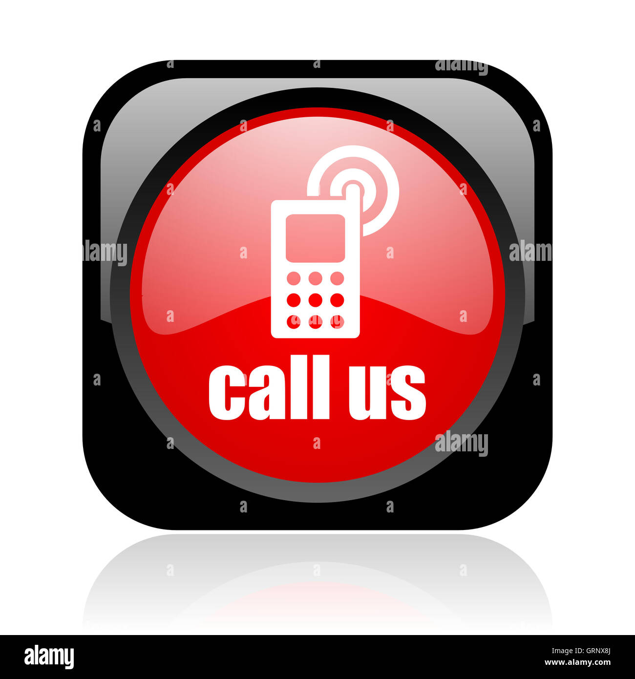 Call us red square hi-res stock photography and images - Alamy