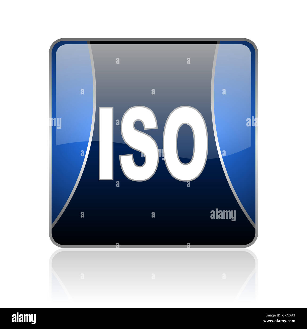 iso blue square web glossy icon Stock Photo - Alamy