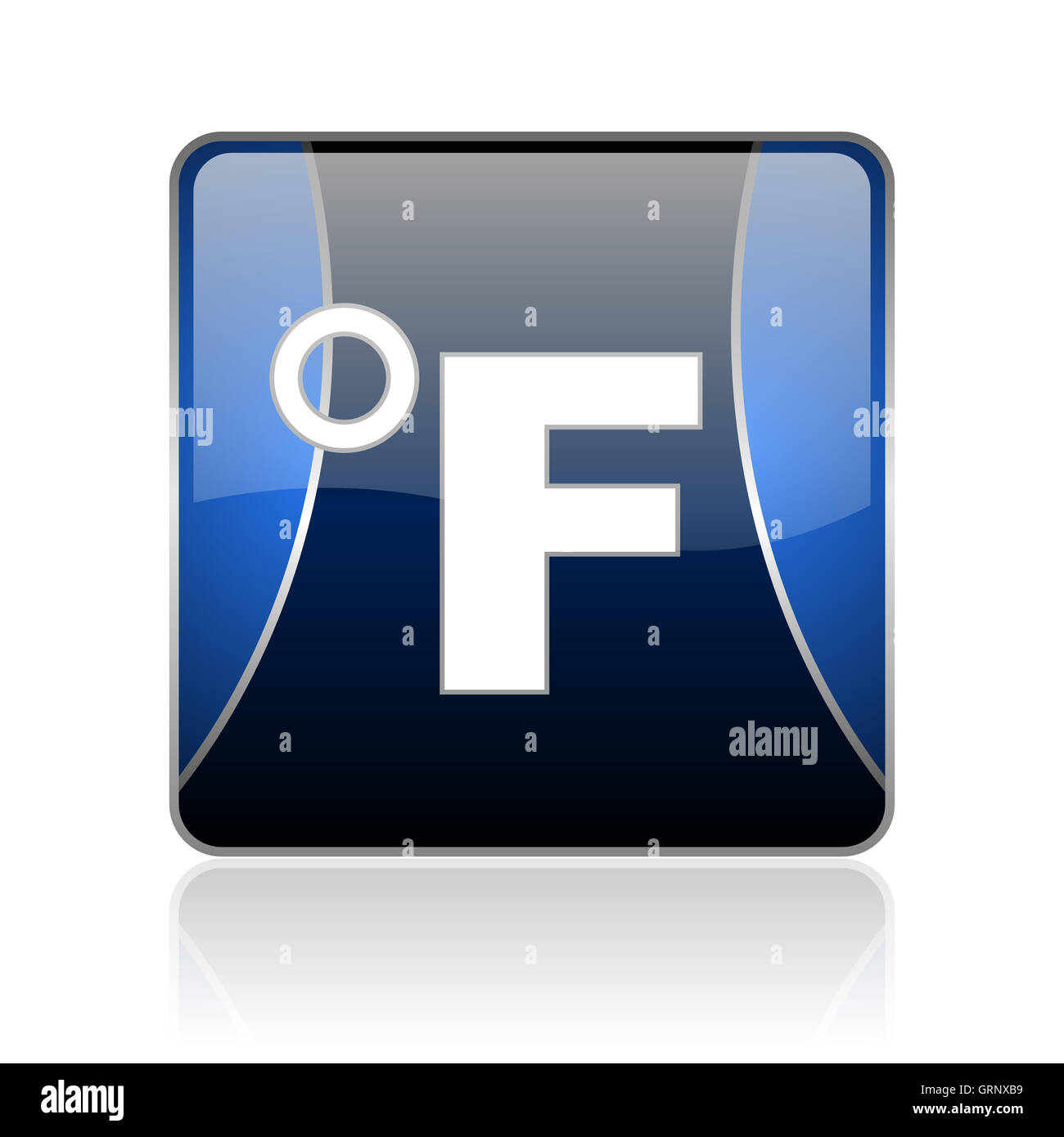 fahrenheit blue square web glossy icon Stock Photo - Alamy