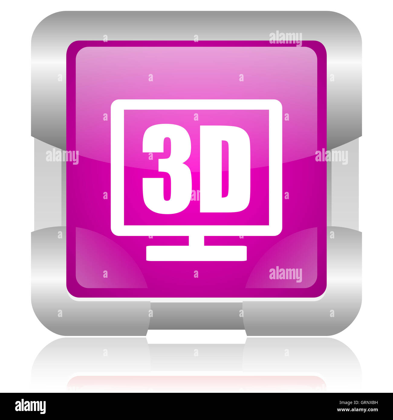 3d display pink square web glossy icon Stock Photo - Alamy
