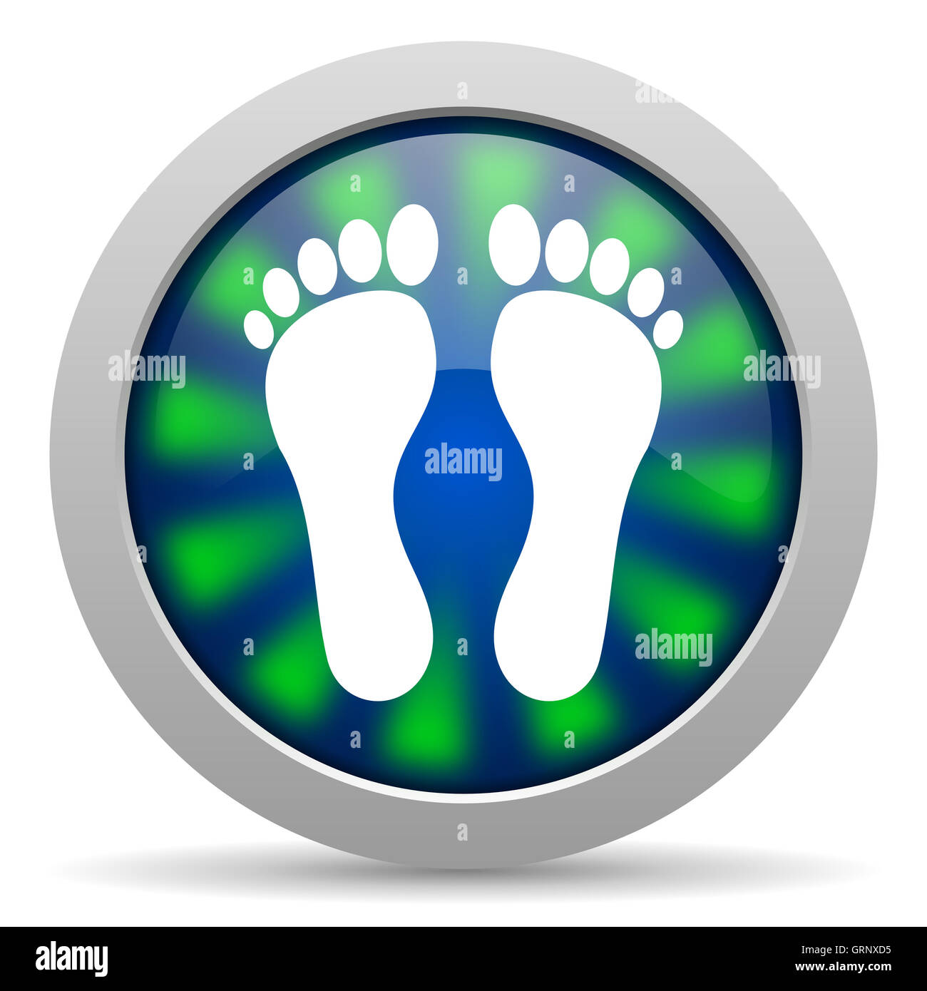 Foot print icon blue internet hi-res stock photography and images - Alamy