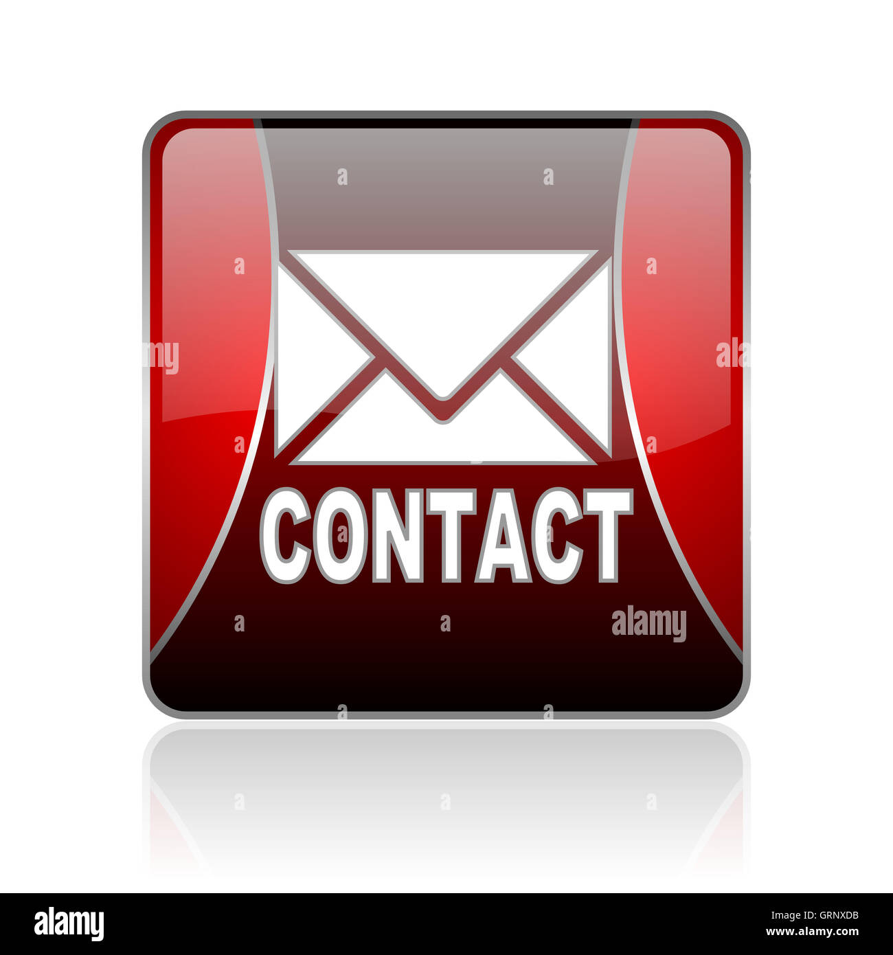 contact red square web glossy icon Stock Photo - Alamy