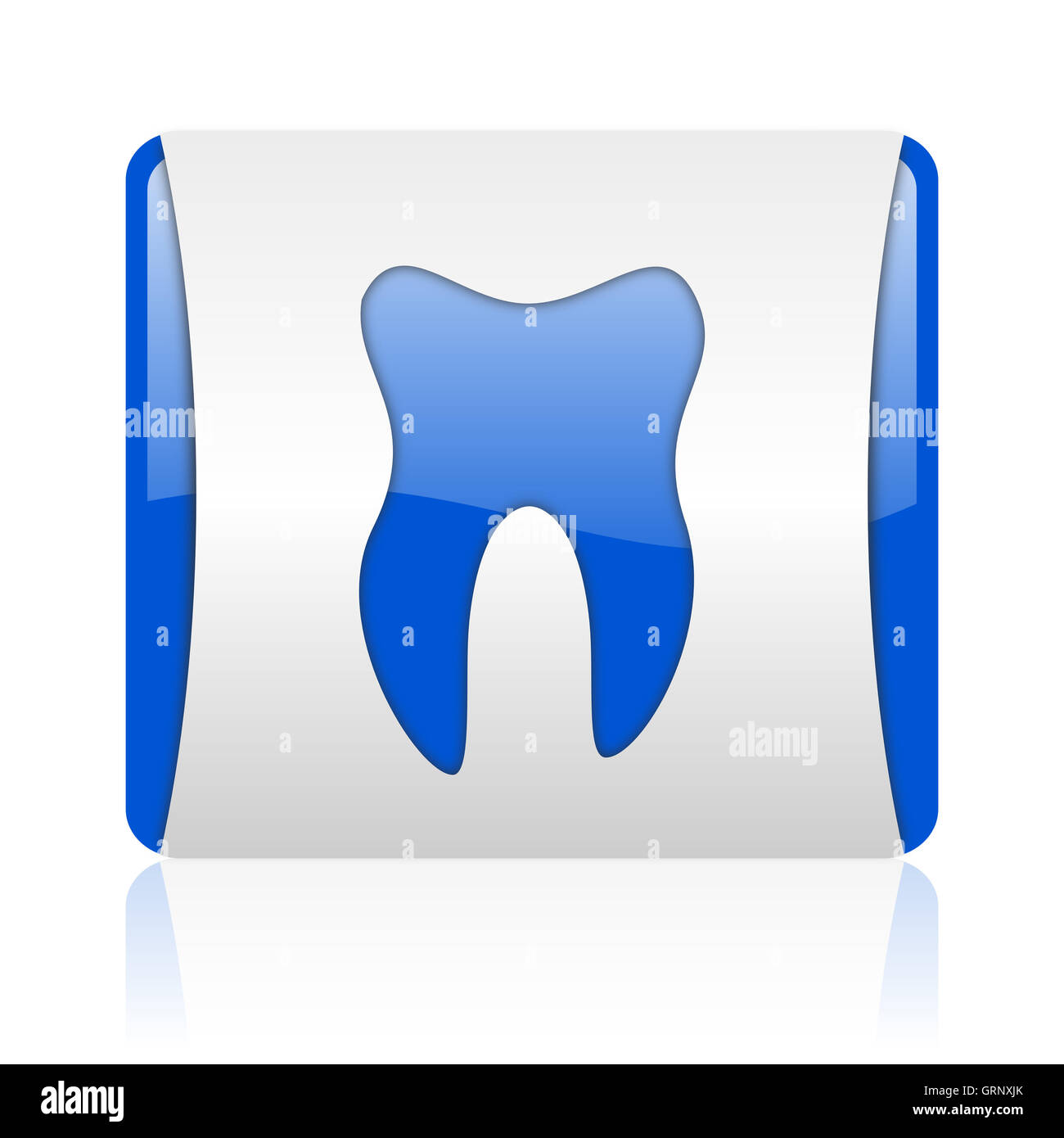 tooth blue square web glossy icon Stock Photo - Alamy