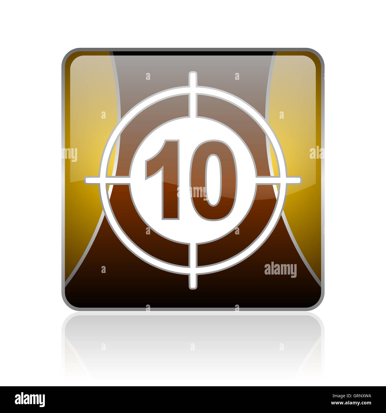 target golden square web glossy icon Stock Photo - Alamy
