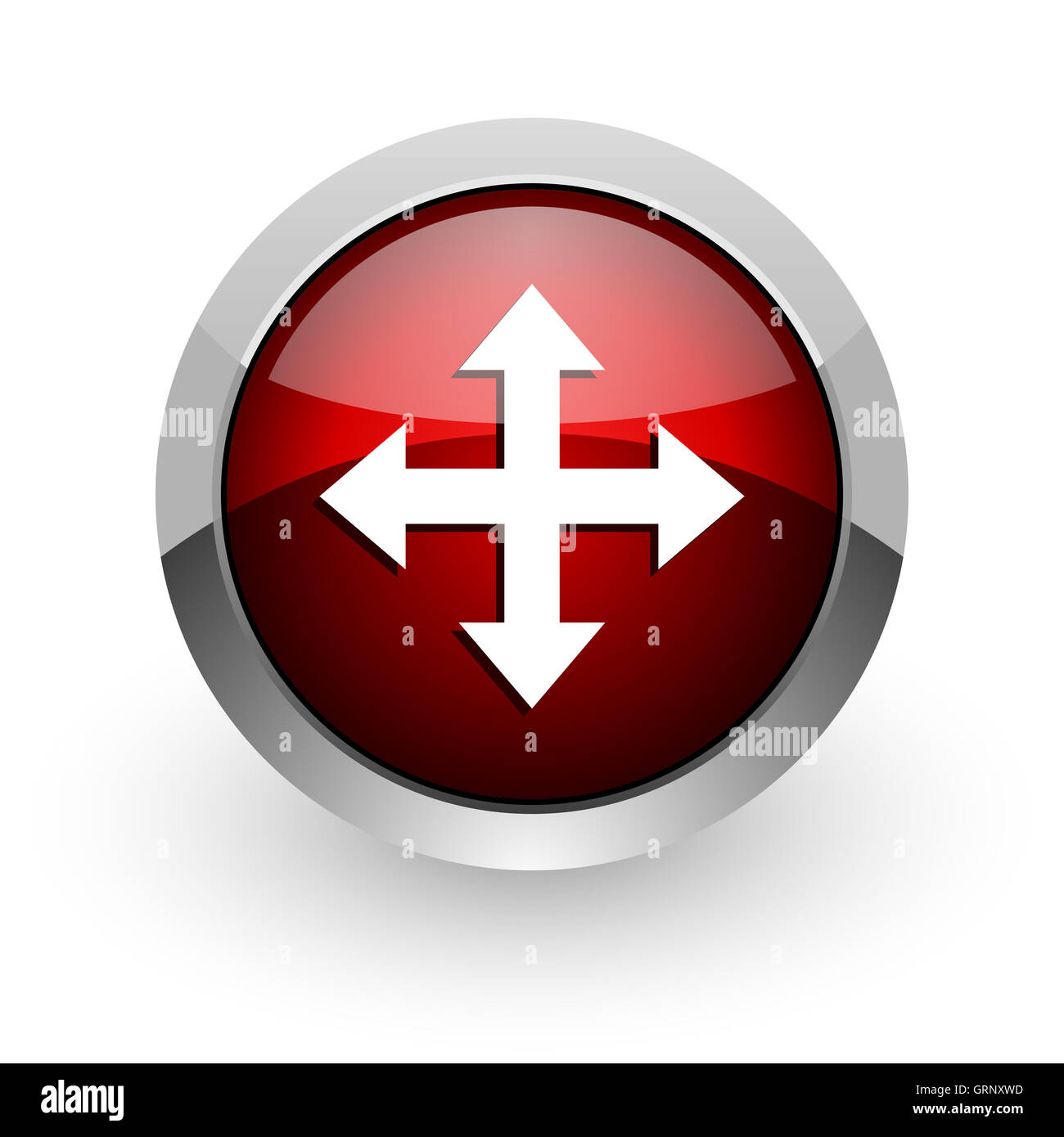 arrows red circle web glossy icon Stock Photo - Alamy