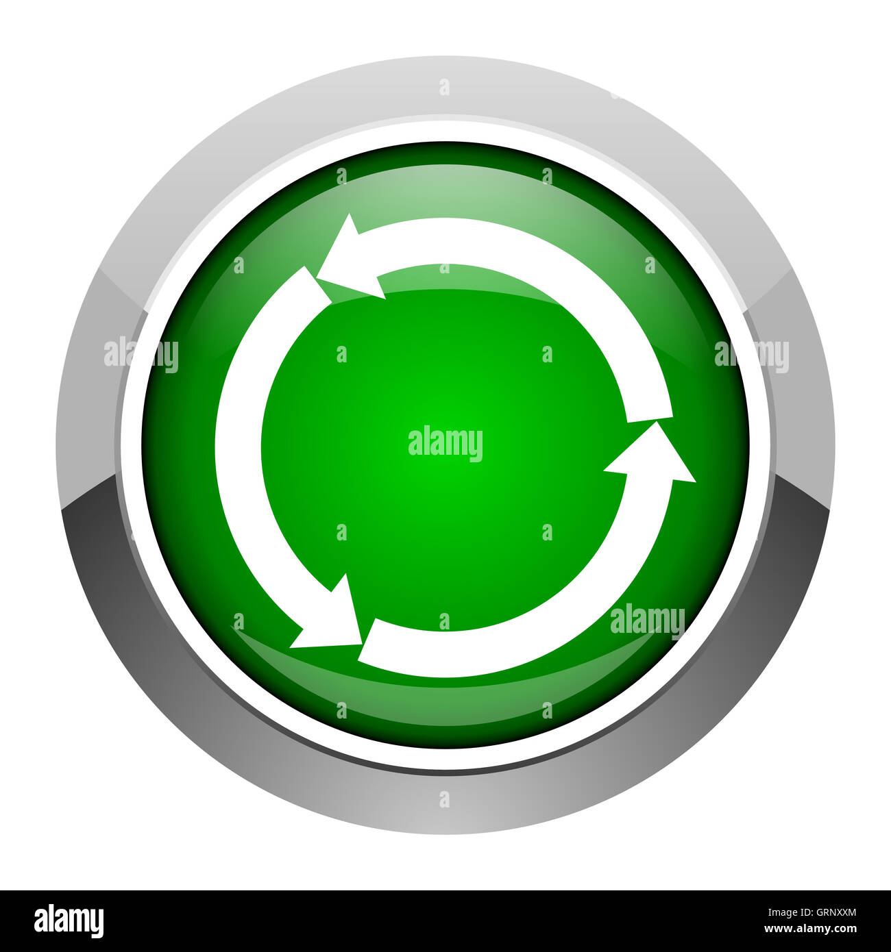 3d glossy refresh icon green hi-res stock photography and images - Alamy
